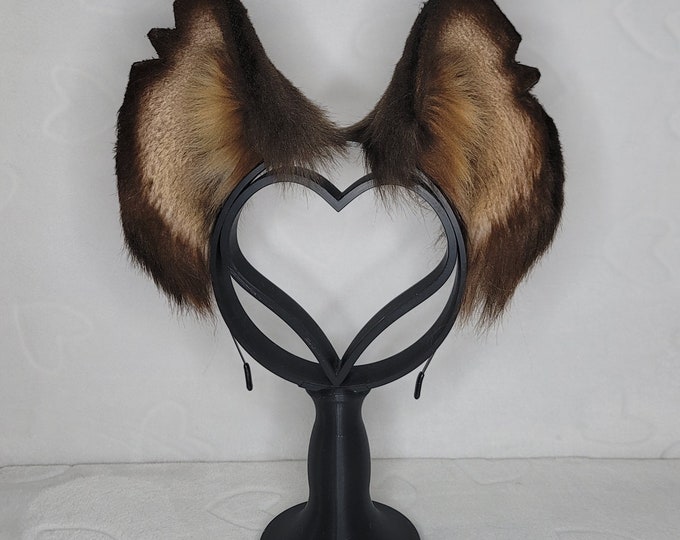 Dark Brown Hyena, Hyena Ears, Handmade Ears, Ears on Headband, Faux Fur ...