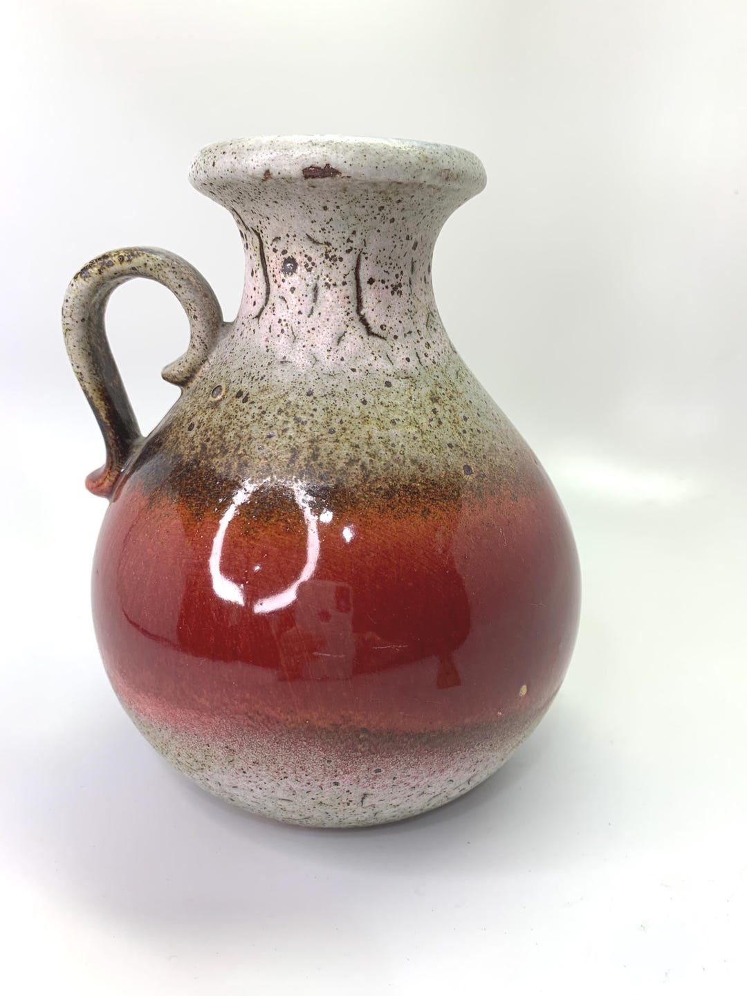 Scheurich West Germany Fat Lava Pitcher #522‑20 in Red & Gray – Mid ...