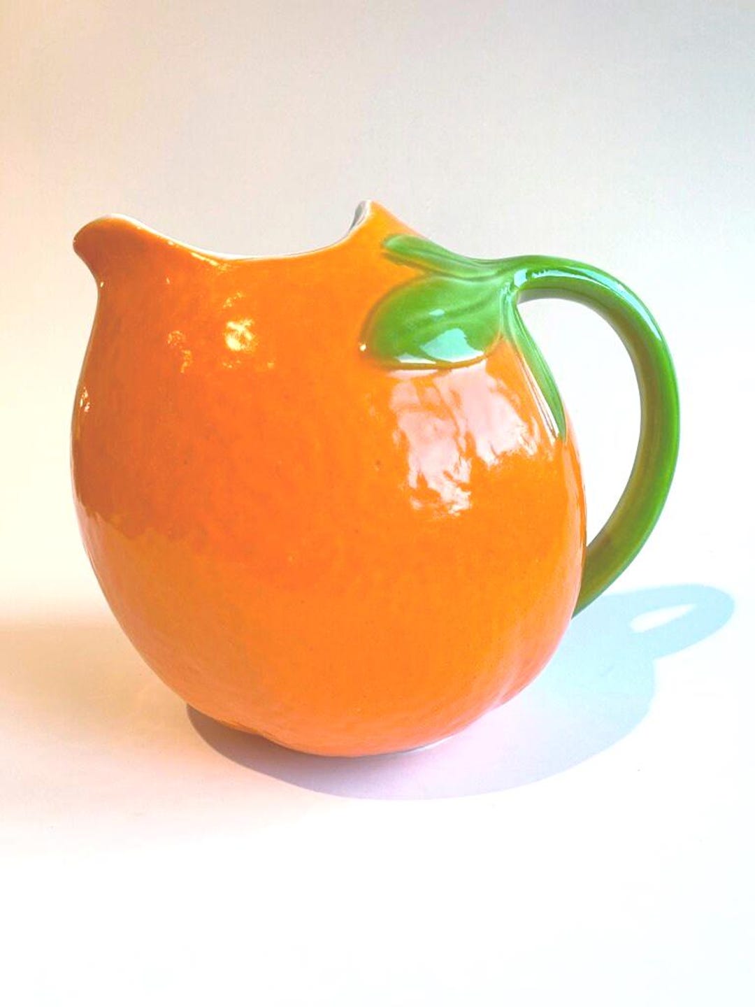 Ceramic Orange Figural Juice Pitcher, Fruit Pitcher, Art Pottery ...