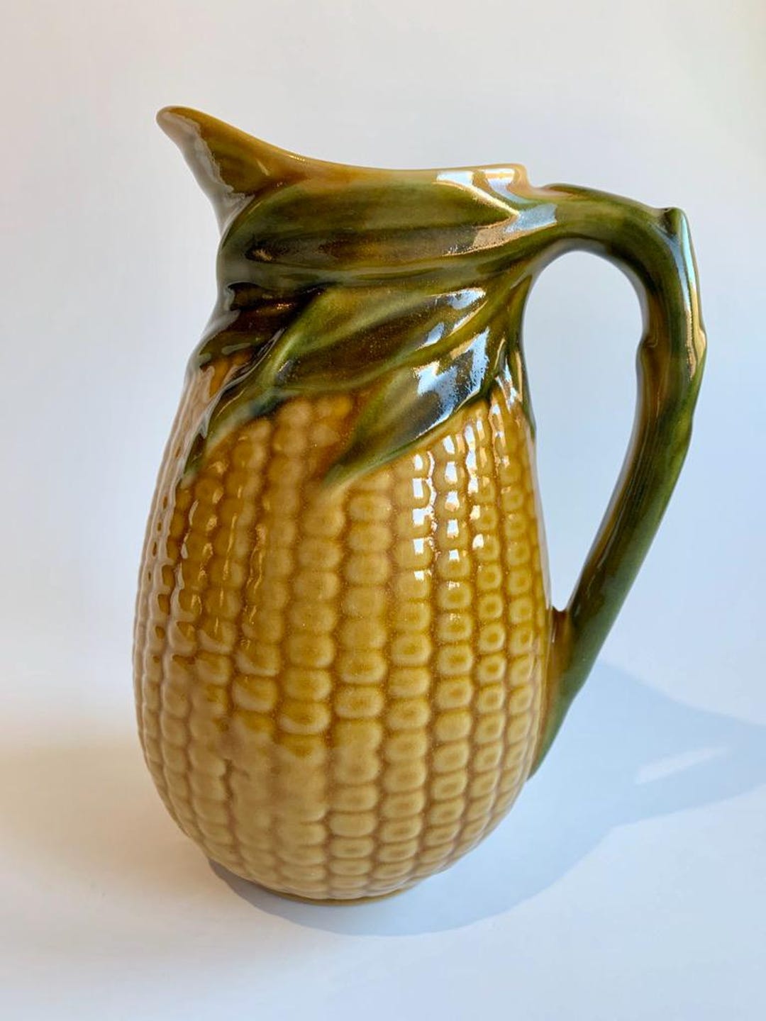 Antique Majolica Italian Corn Figural Pitcher, Art Pottery, European ...