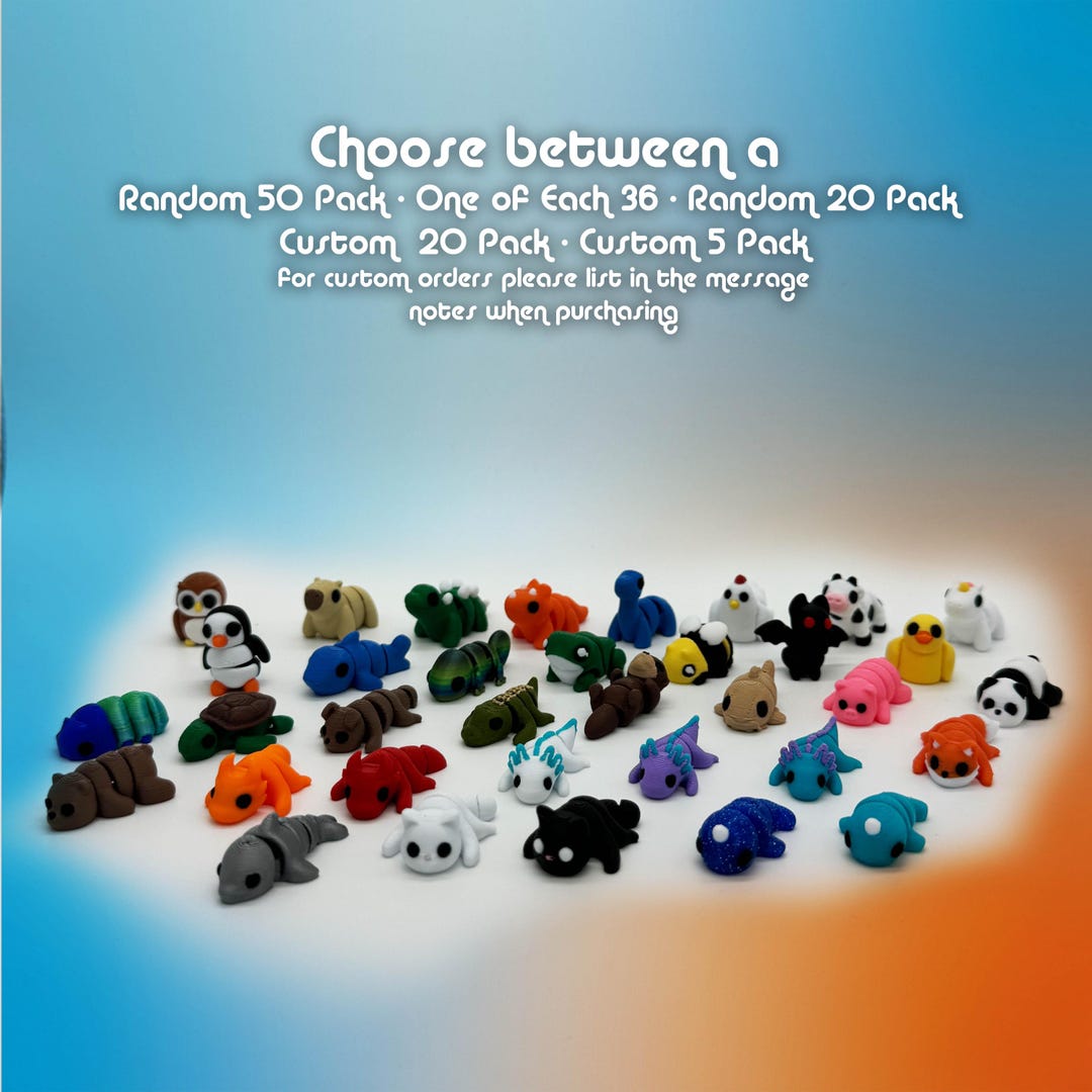 Mini Pack, 3D Printed Items - Random Pack or Choice With Optional ...