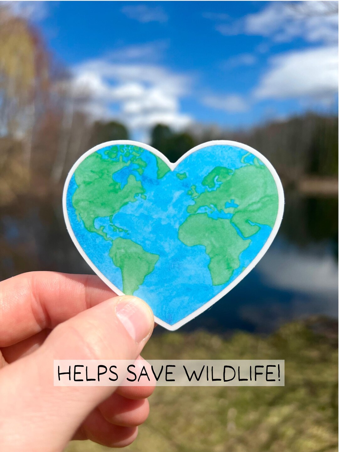 Earth Heart Sticker, Earth Love Design, Eco Friendly Sticker, Support ...