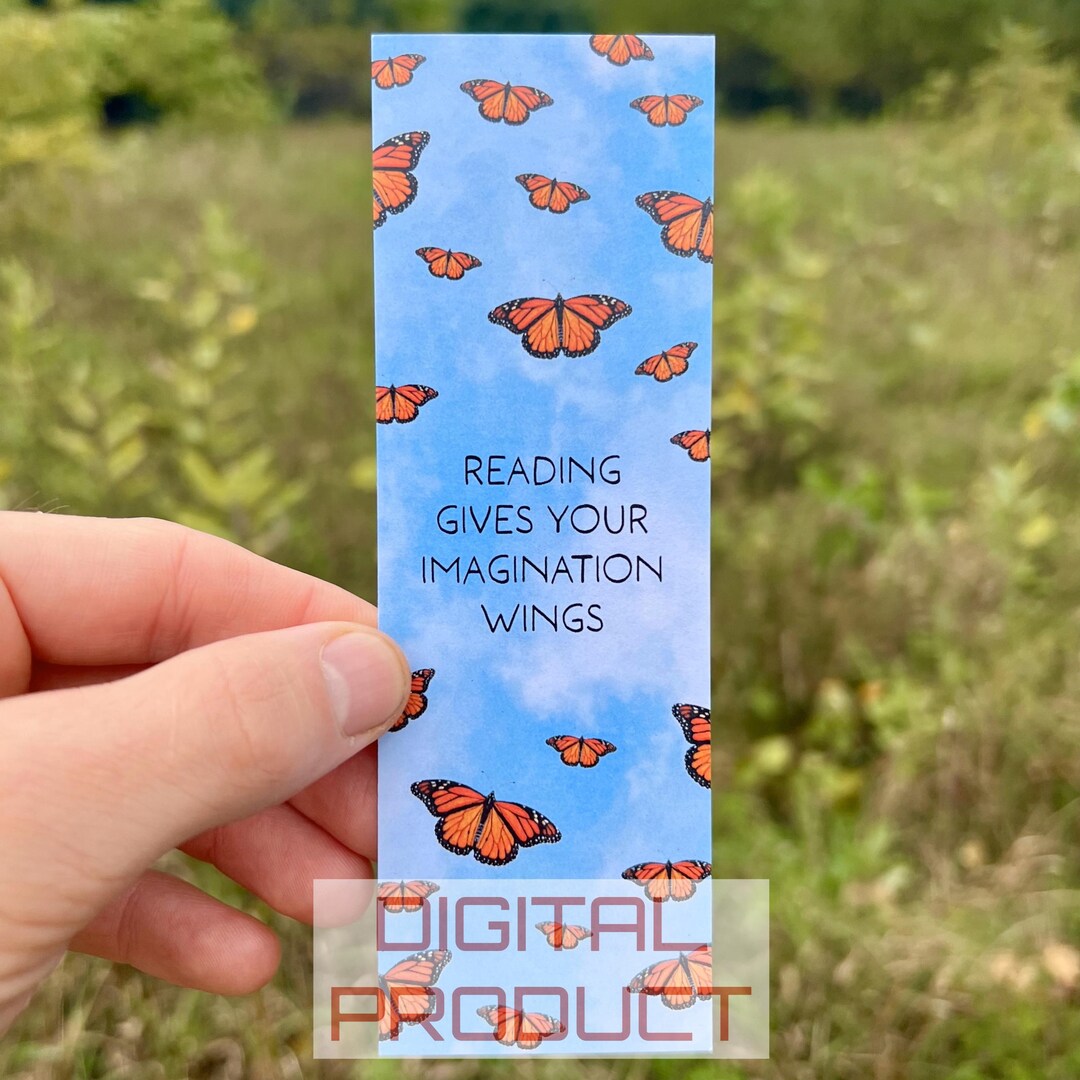 Watercolor Monarch Butterfly Digital Bookmark, Endangered Species ...