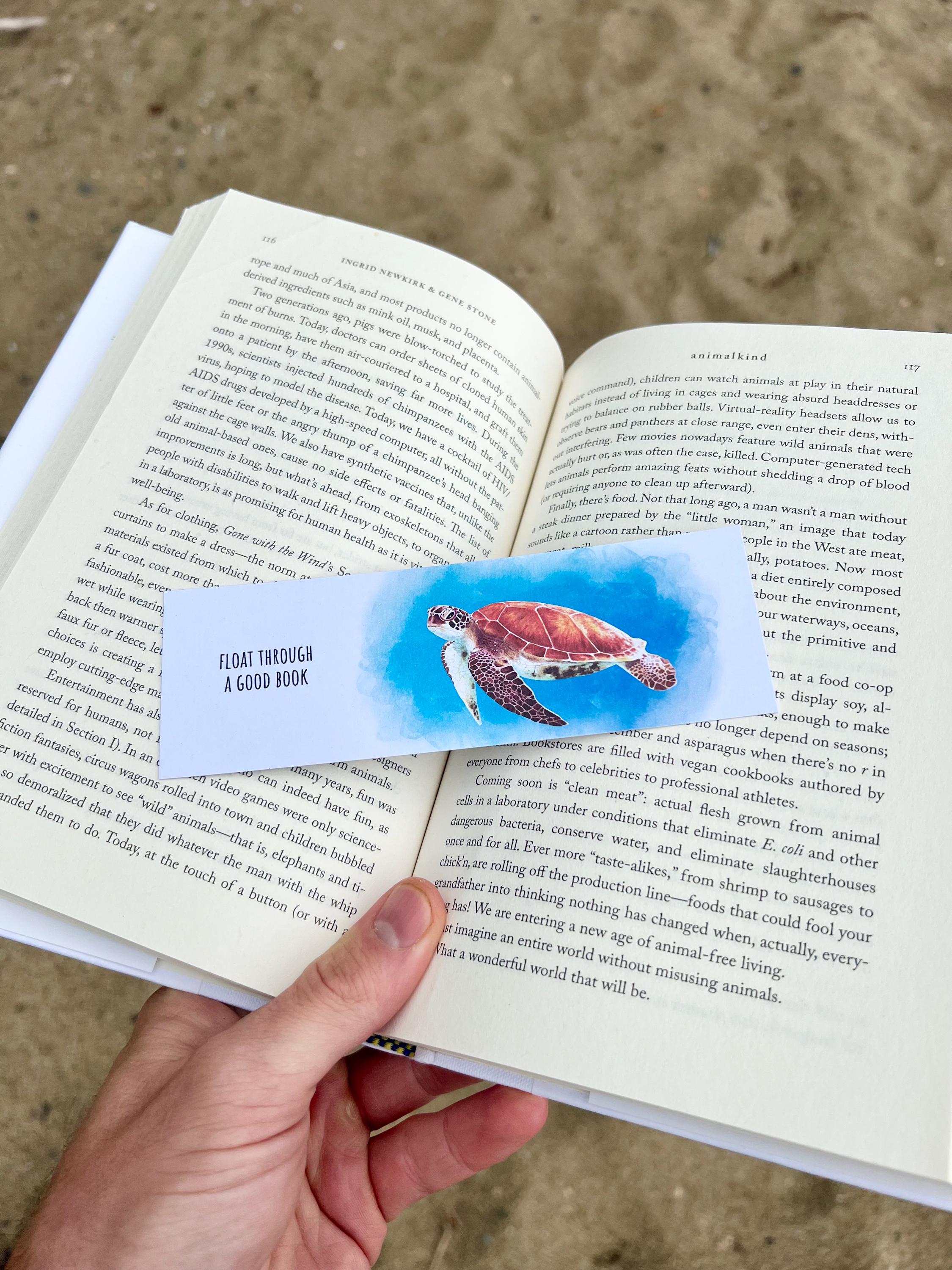 Watercolor Loggerhead Sea Turtle Bookmark, Endangered Species Bookmark ...