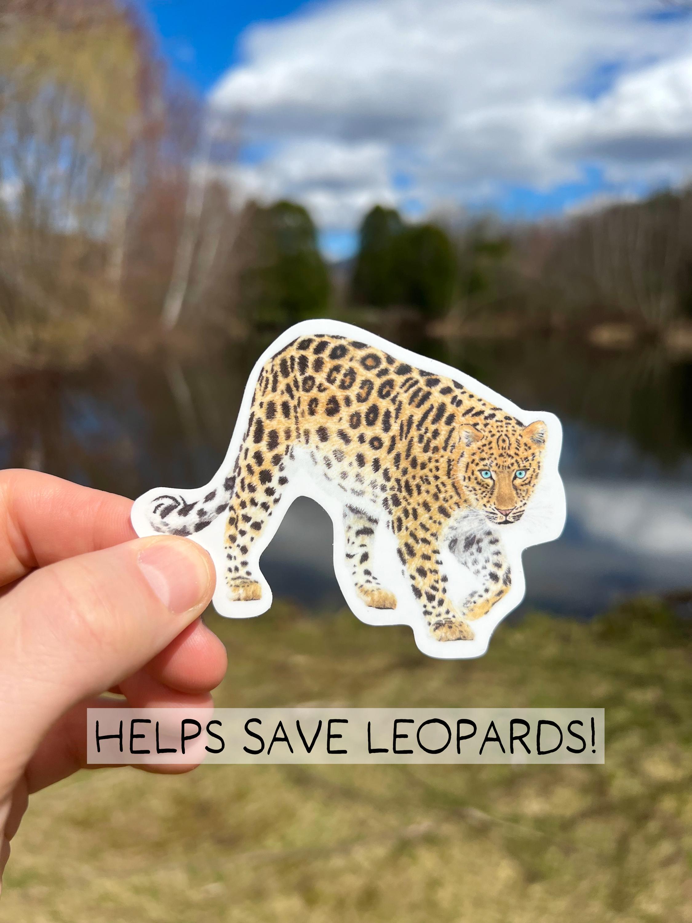 Watercolor Amur Leopard Sticker, Amur Leopard Lover Gift, Save the Amur ...