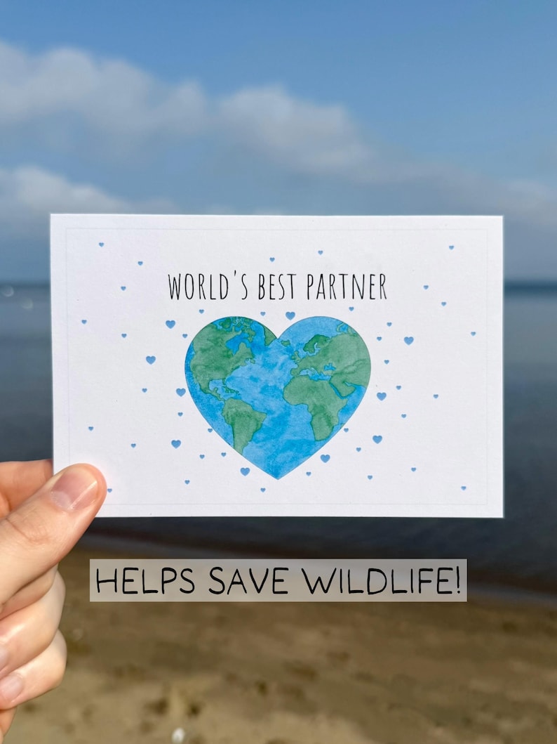 Earth Love Card, Earth Heart Greeting Card, Earth Anniversary Card ...