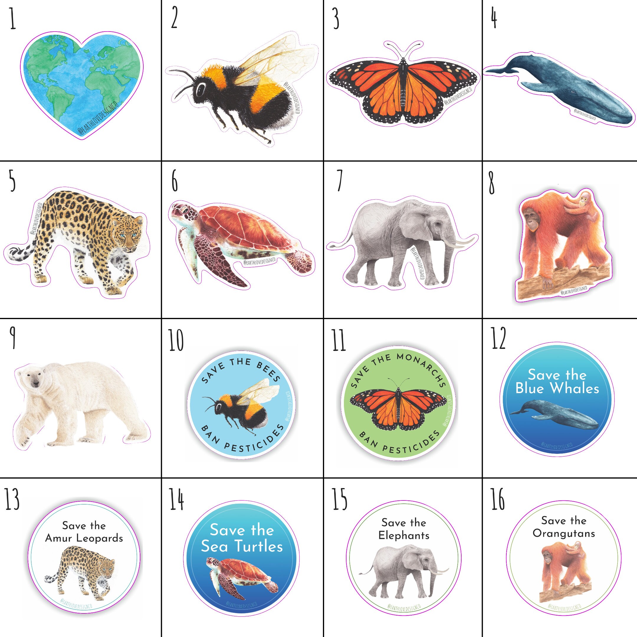 Watercolor Sticker Bundle, Eco Friendly Sticker Bundle, Watercolor ...