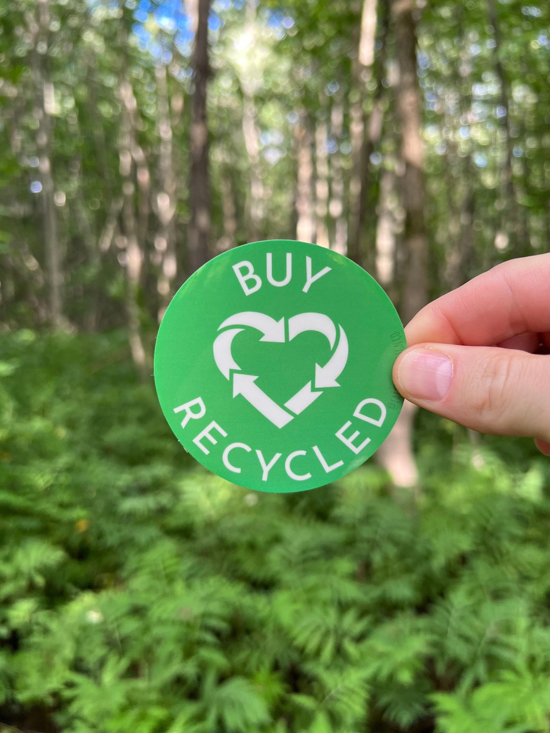 Buy Recycled Sticker, Earth Love Design, Eco Friendly Sticker, Green ...