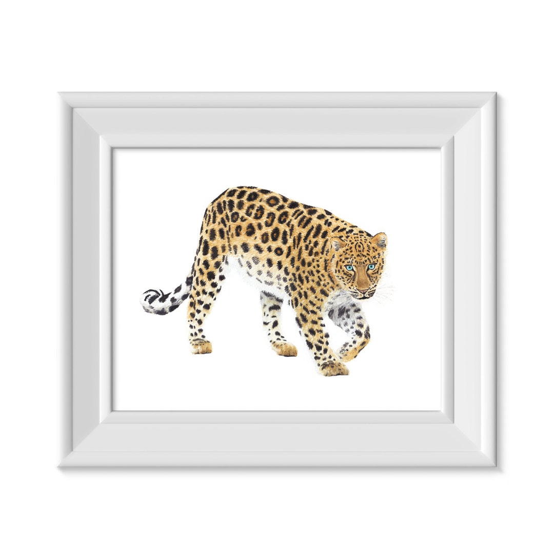 Amur Leopard Digital Download, Watercolor Amur Leopard Art, Save the ...