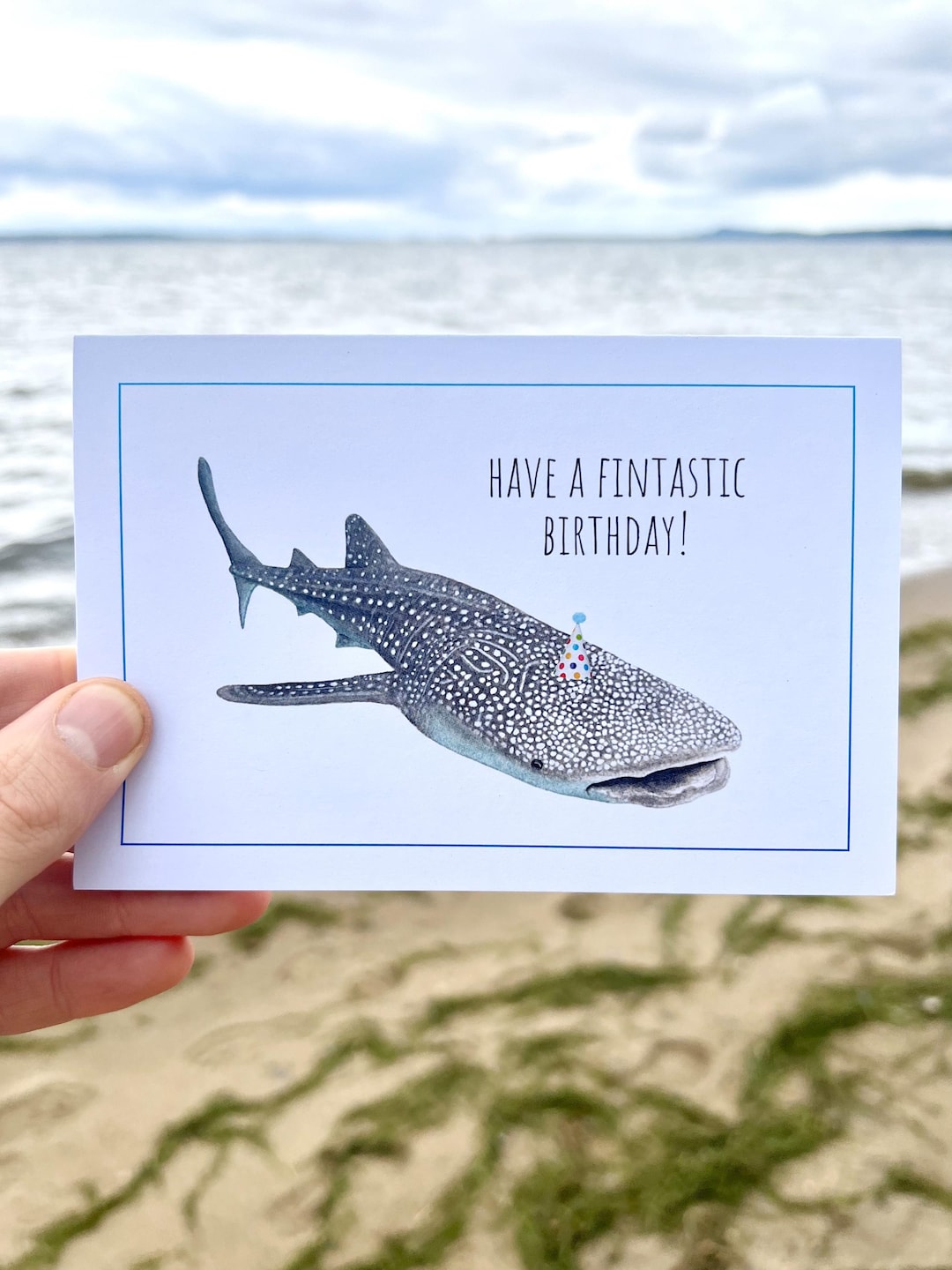 Whale Shark Birthday Card Shark Watercolor Card Endangered Species Card ...