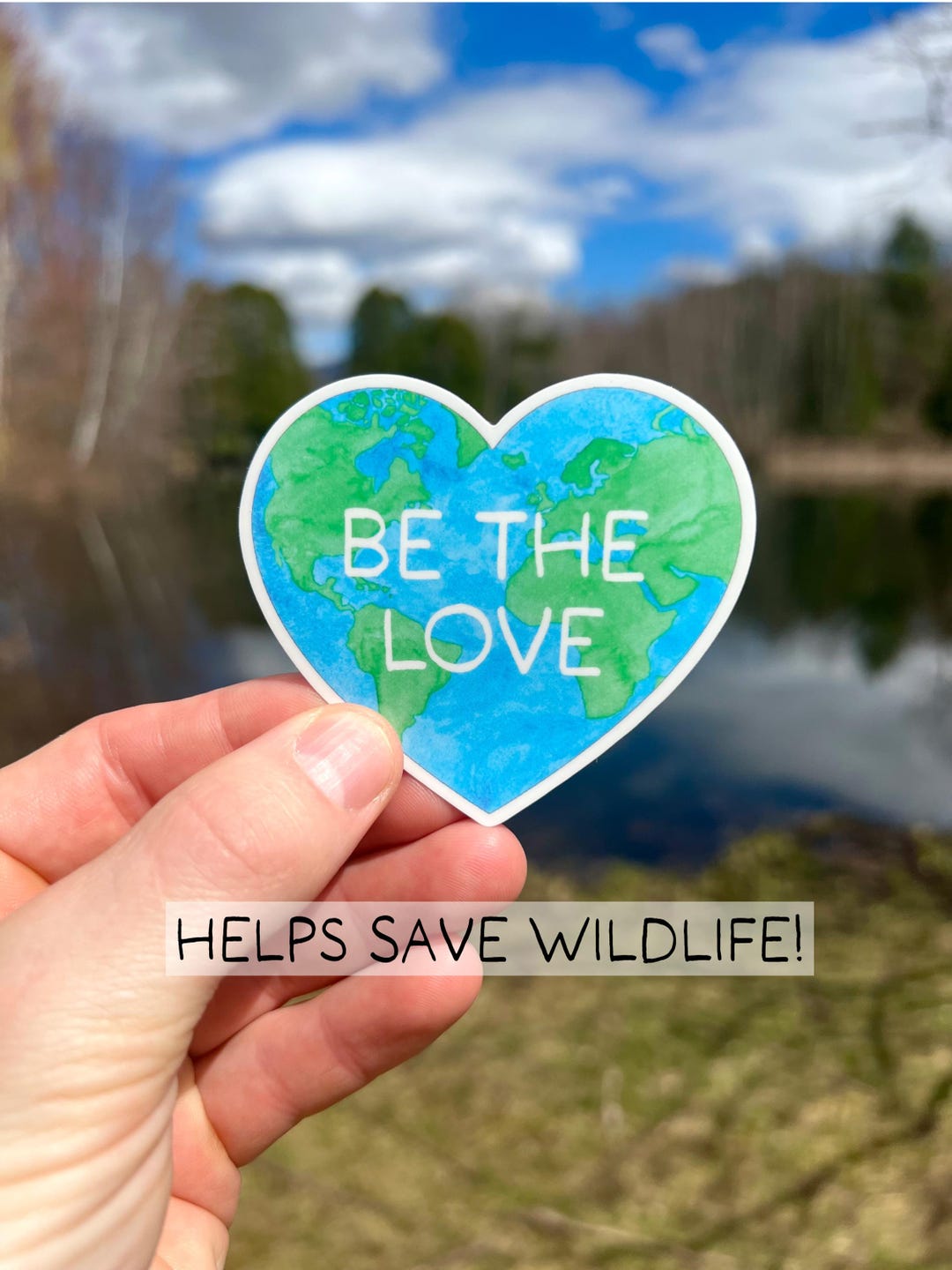 Be the Love Sticker, Earth Heart Sticker, Earth Love Design, Eco ...
