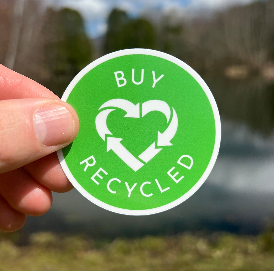 Buy Recycled Sticker, Earth Love Design, Eco Friendly Sticker, Green ...