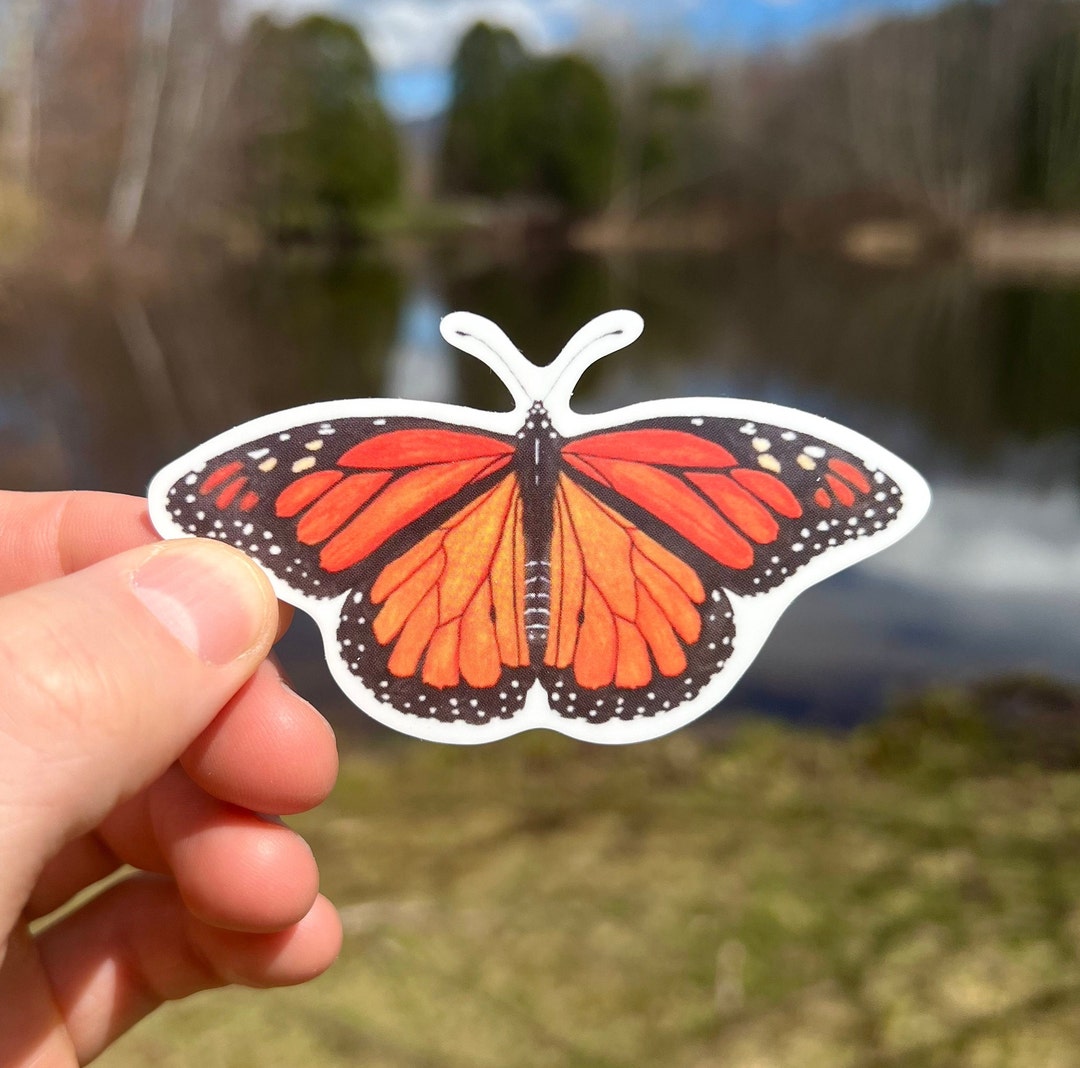 Watercolor Monarch Butterfly Sticker, Butterfly Lover Gift, Save the ...
