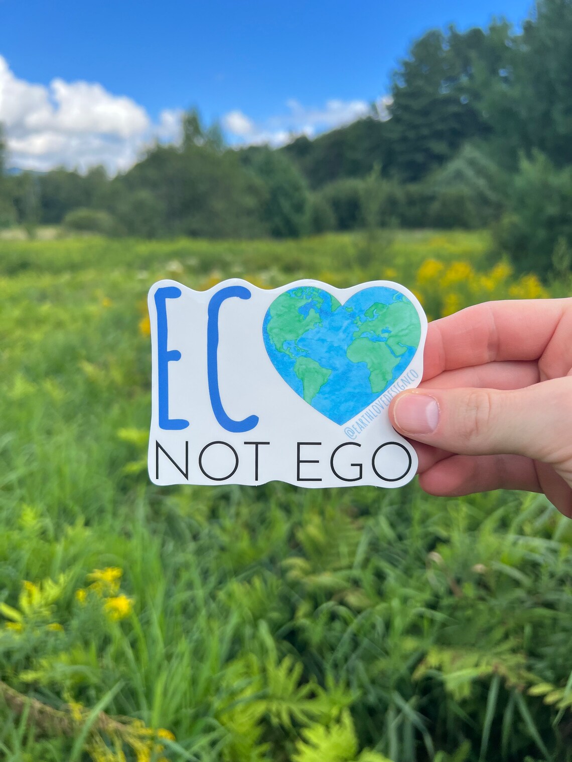 Eco Not Ego Sticker Earth Heart Sticker Earth Love Design - Etsy