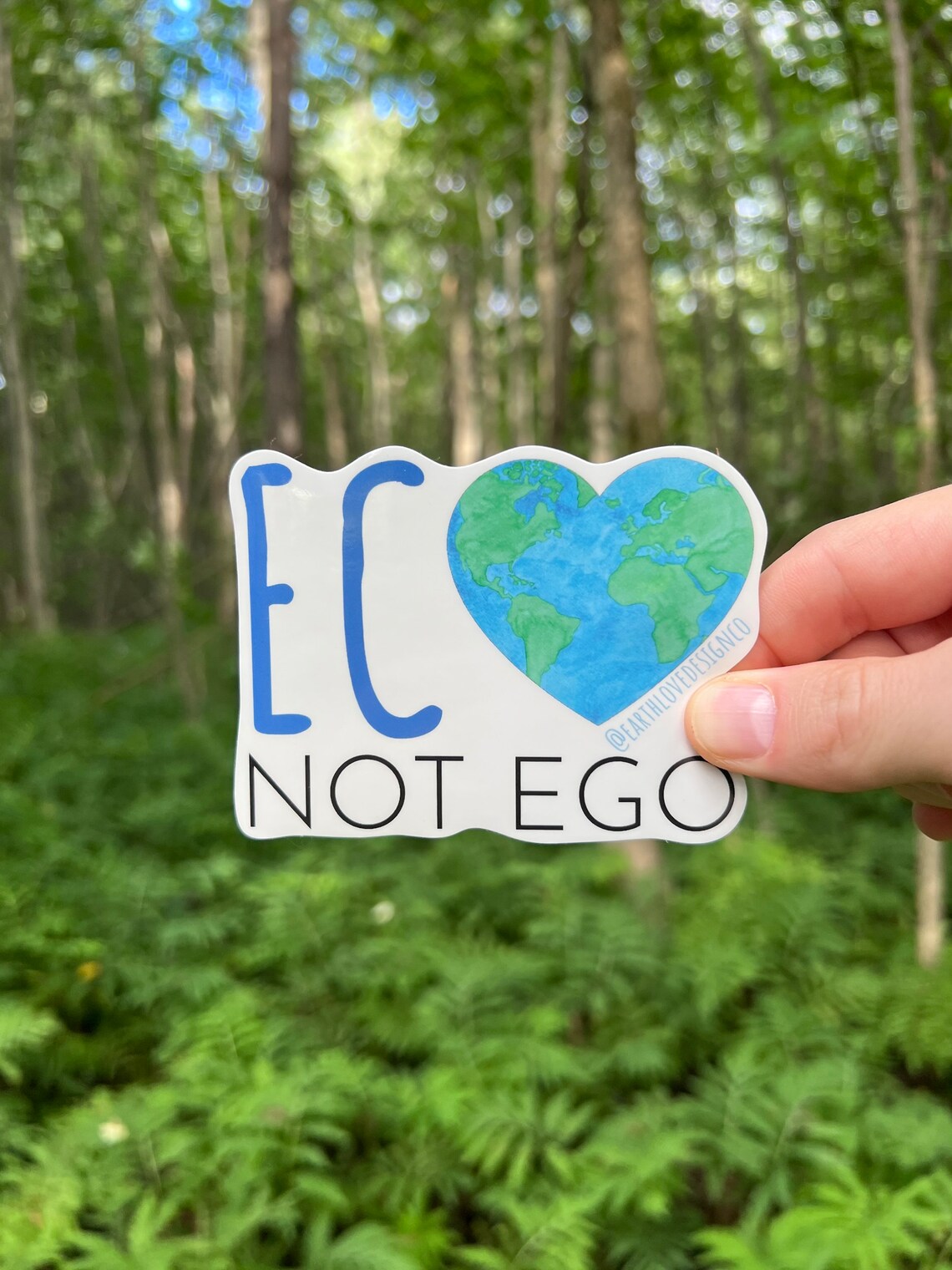 Eco Not Ego Sticker Earth Heart Sticker Earth Love Design - Etsy