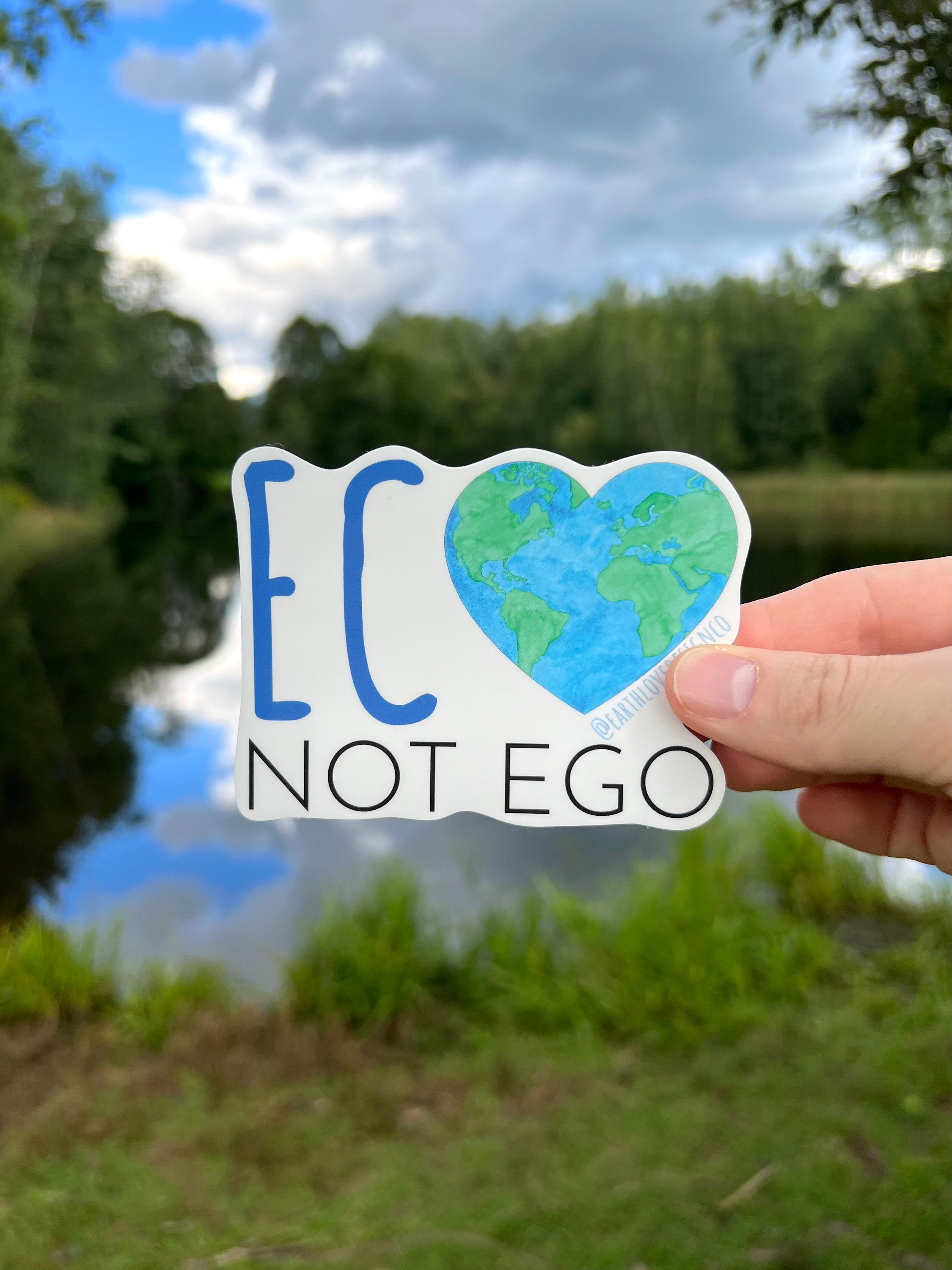Eco Not Ego Sticker Earth Heart Sticker Earth Love Design - Etsy