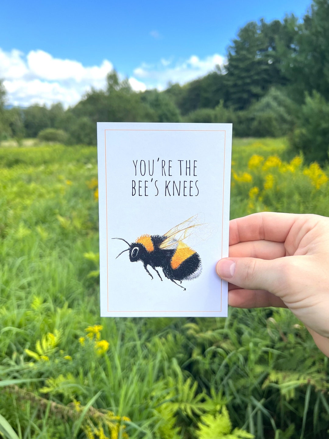 Bumblebee Pun Card, Watercolor Bumblebee Card, Recycled Greeting Card ...