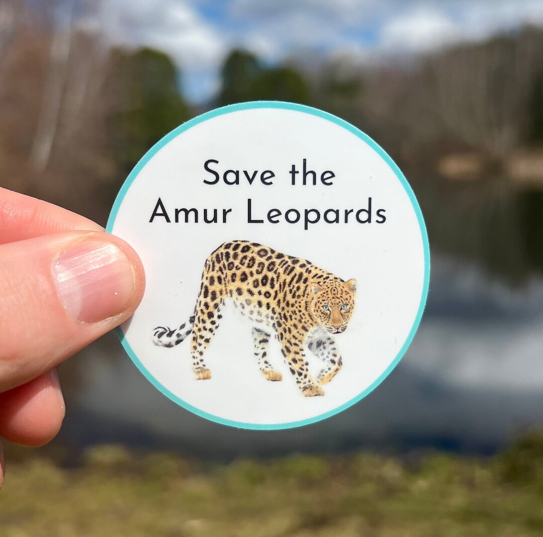 Watercolor Amur Leopard Sticker, Amur Leopard Lover Gift, Save the Amur ...