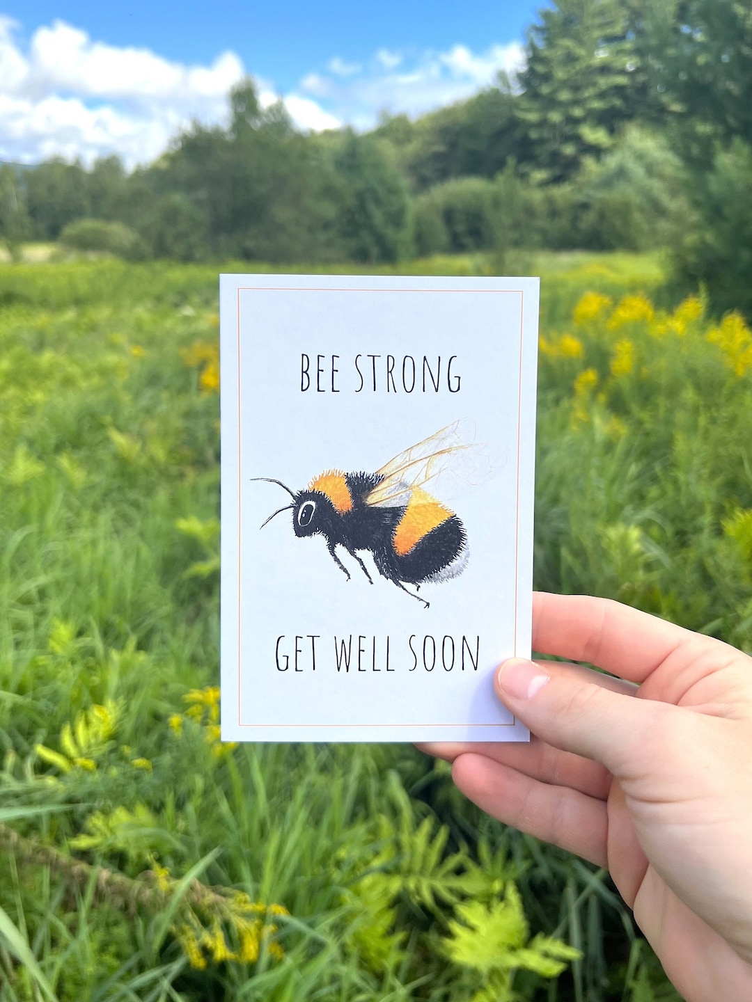 Bumblebee Pun Card, Watercolor Bumblebee Card, Recycled Greeting Card ...