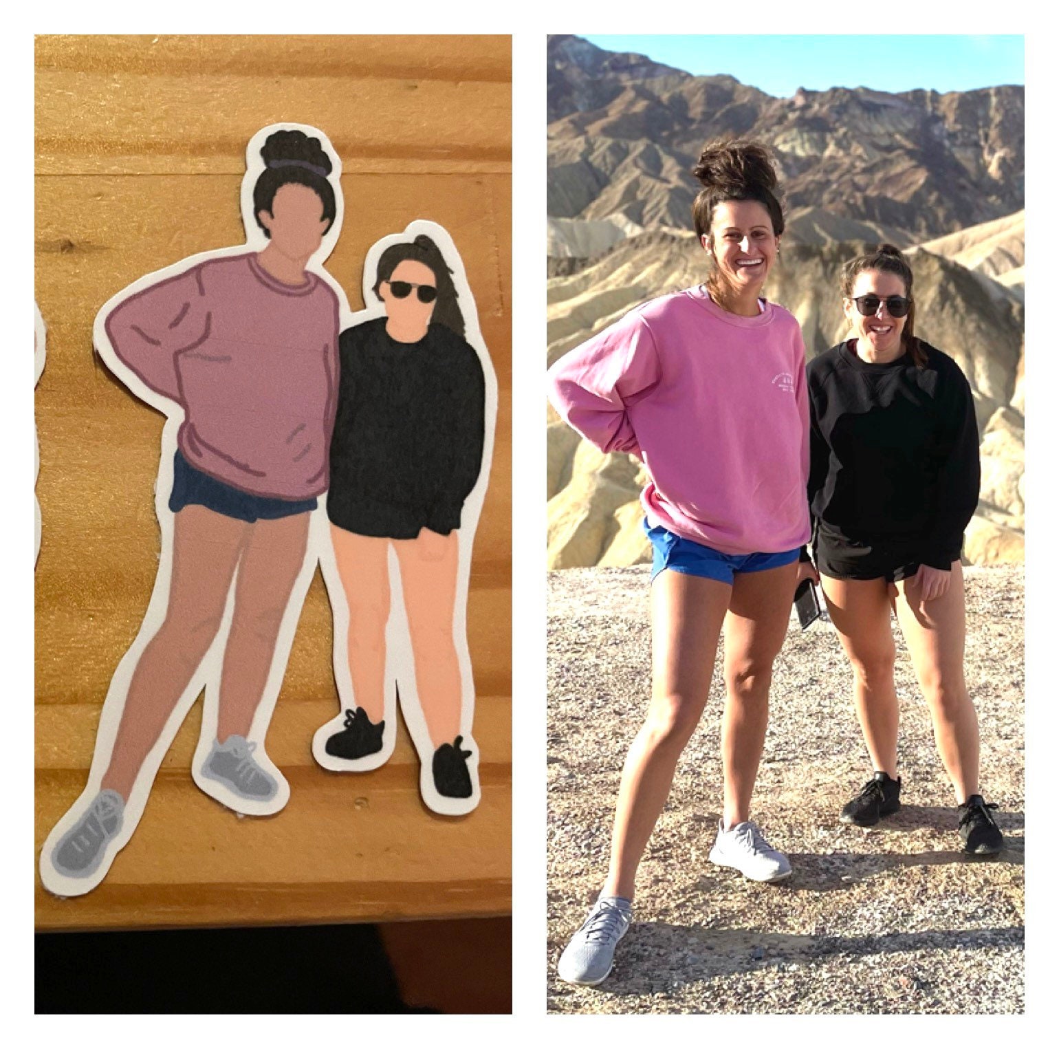 Personalized Faceless Sticker Portrait Sticker People as Cartoon ...