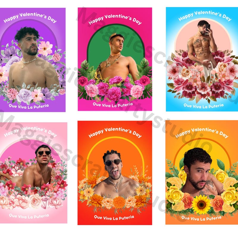 Bad Bunny Valentine Cards - Etsy