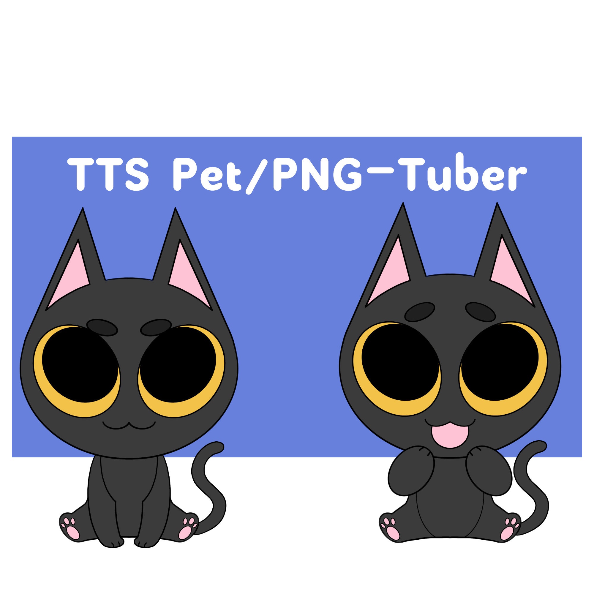 Innocent Black Cat TTS Pet/png-tuber - Etsy