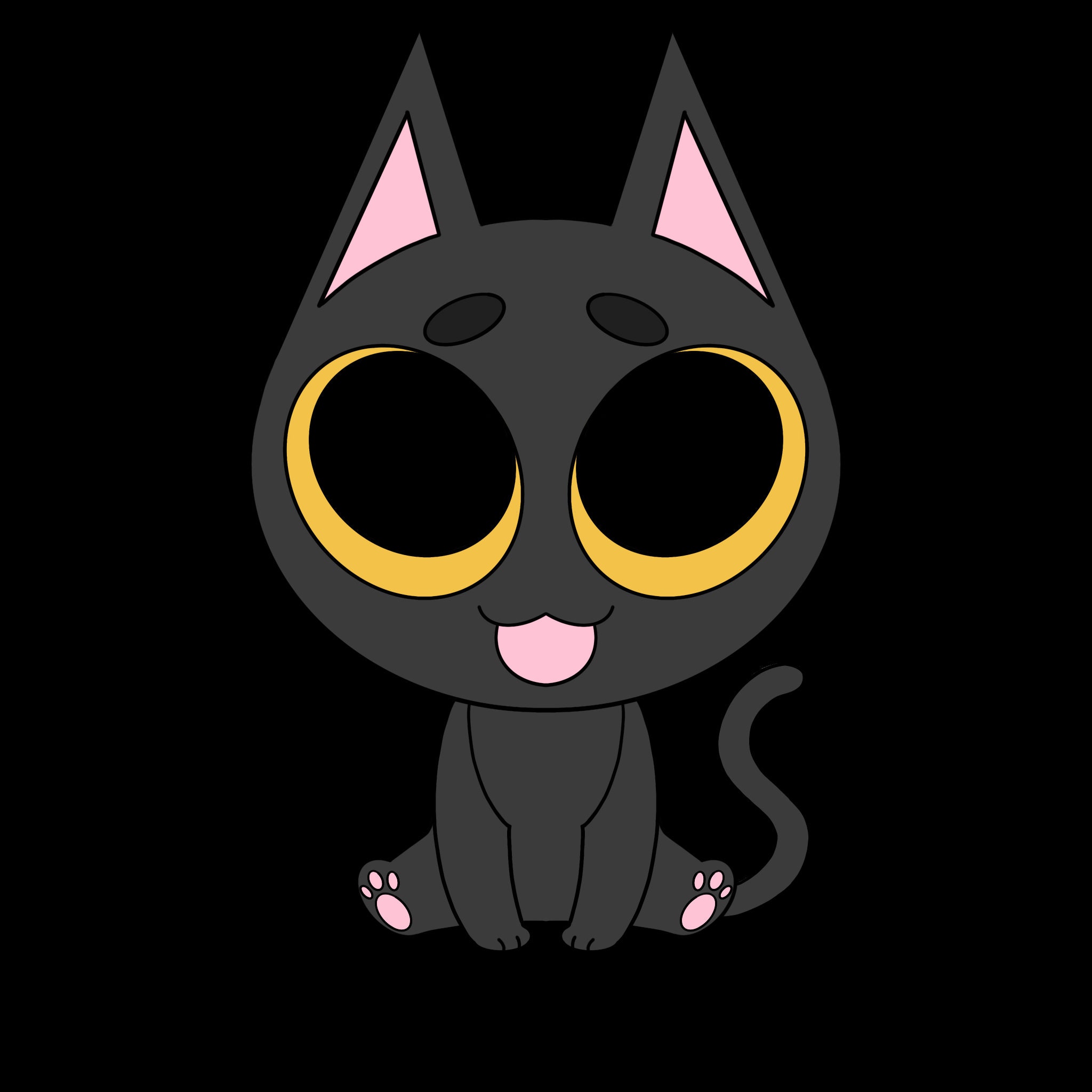 Innocent Black Cat TTS Pet/png-tuber - Etsy