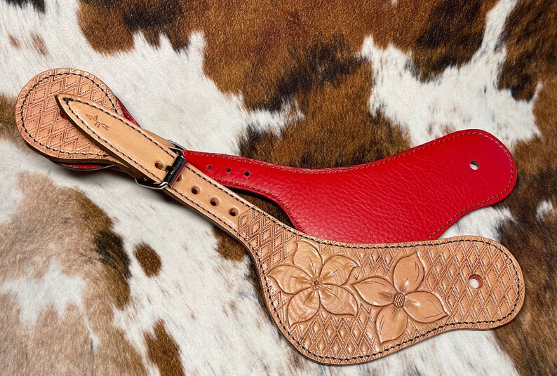 Tooled Leather Spur Straps - Etsy