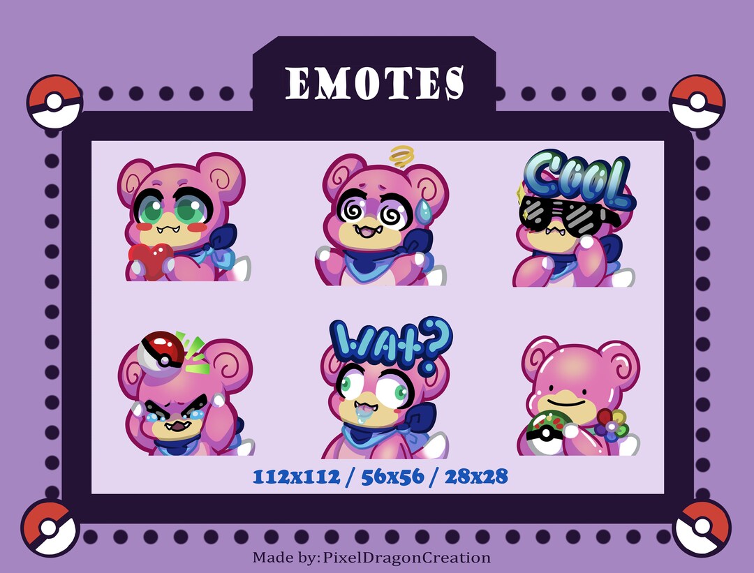 Slowpoke Emotes (6 Pack) - Etsy
