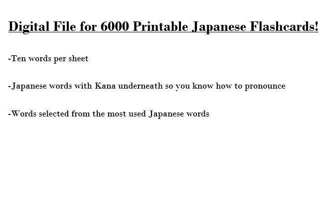 6000 Printable Japanese Flash Cards - Etsy