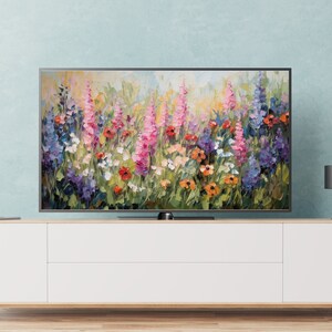 Samsung Frame TV Art - Colorful Joyful Flowers Summer Garden - Instant ...