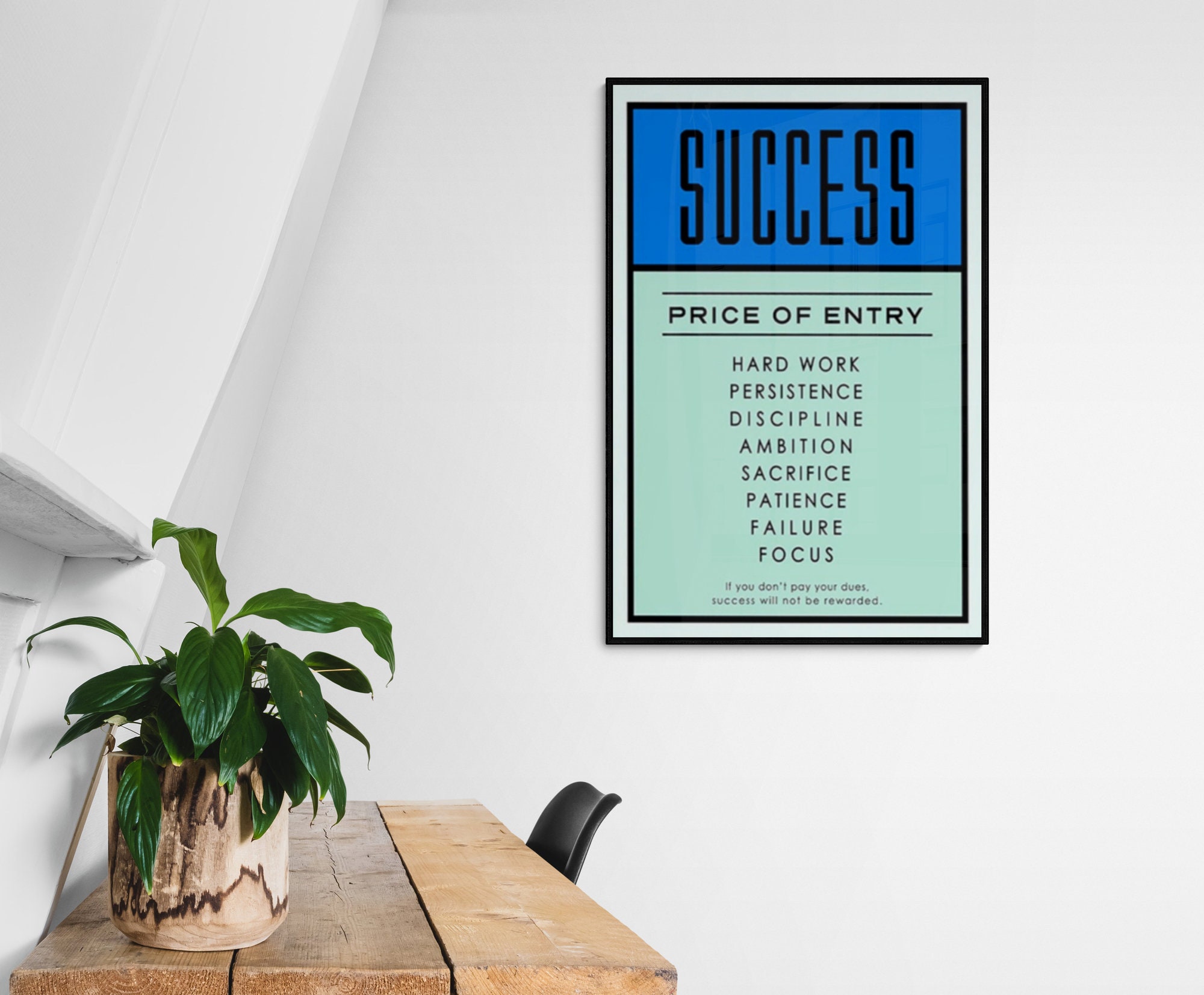 SUCCESS Price of Entry Motivation Canvas Monopoly - Etsy
