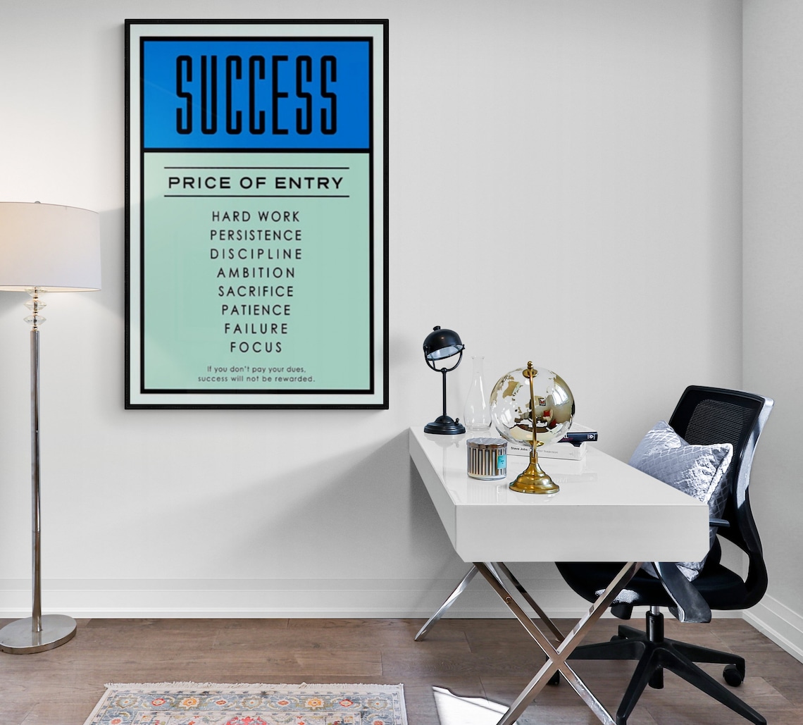 SUCCESS Price of Entry Motivation Canvas Monopoly - Etsy