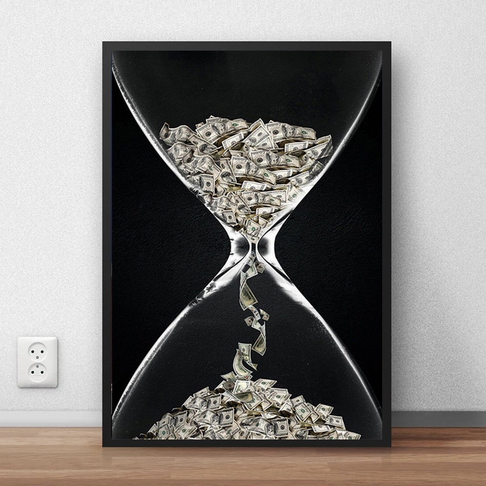TIME is MONEY Motivation Canvas Time Wall Art Motivation Canvas Money ...