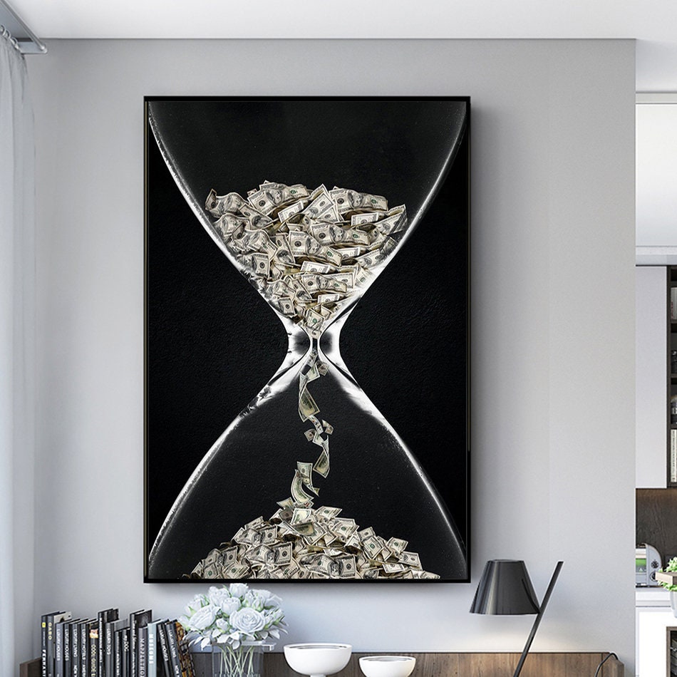 TIME is MONEY Motivation Canvas Time Wall Art Motivation Canvas Money ...