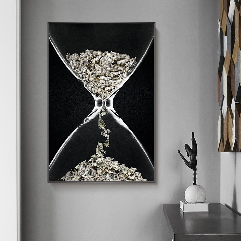 TIME is MONEY Motivation Canvas || Time Wall Art Motivation Canvas ...