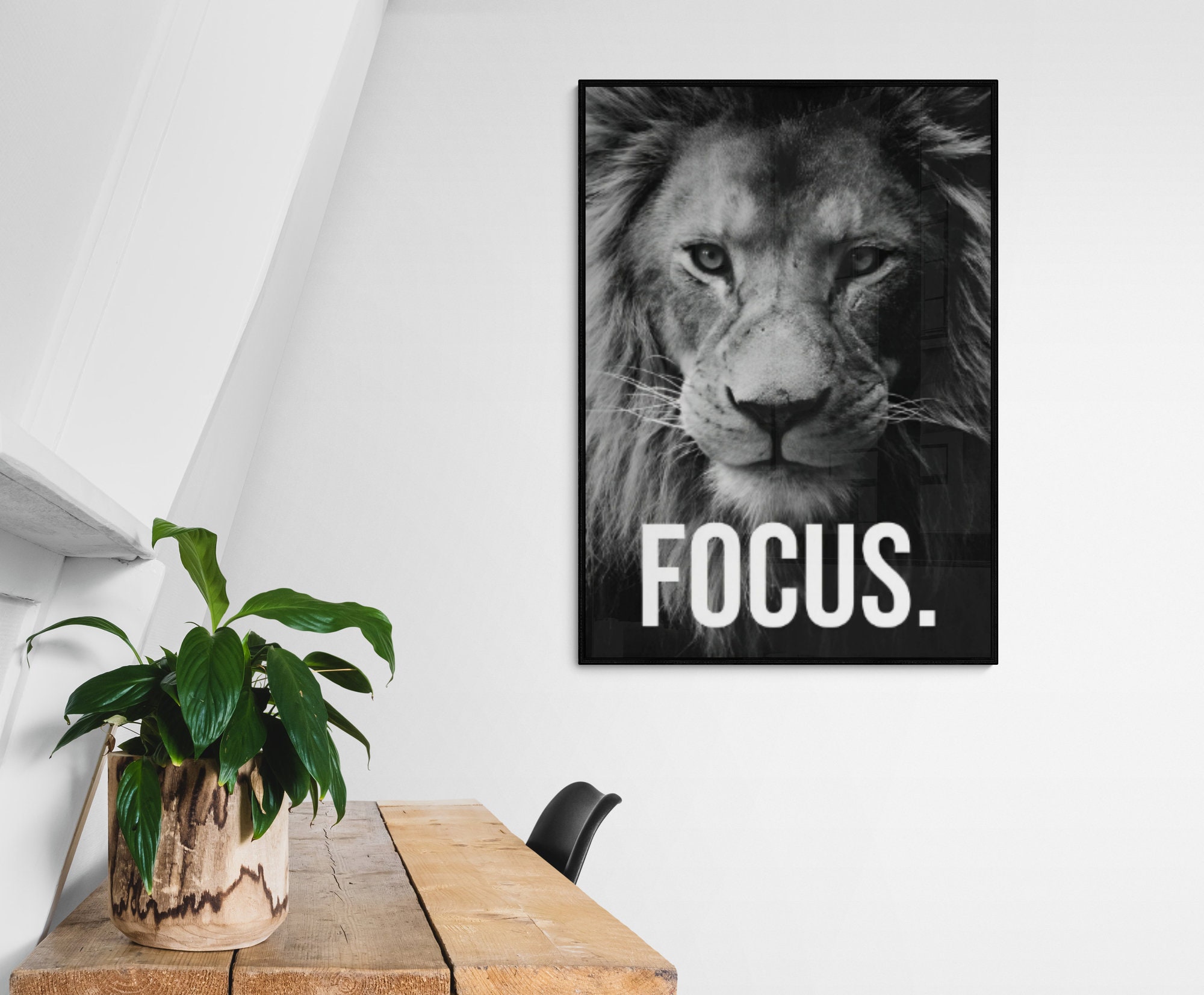 FOCUS Lion Motivation Canvas|| Lion Wall Art Canvas|| Lion Motivation ...
