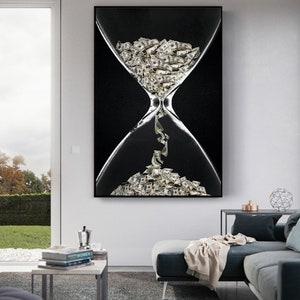 TIME is MONEY Motivation Canvas || Time Wall Art Motivation Canvas ...