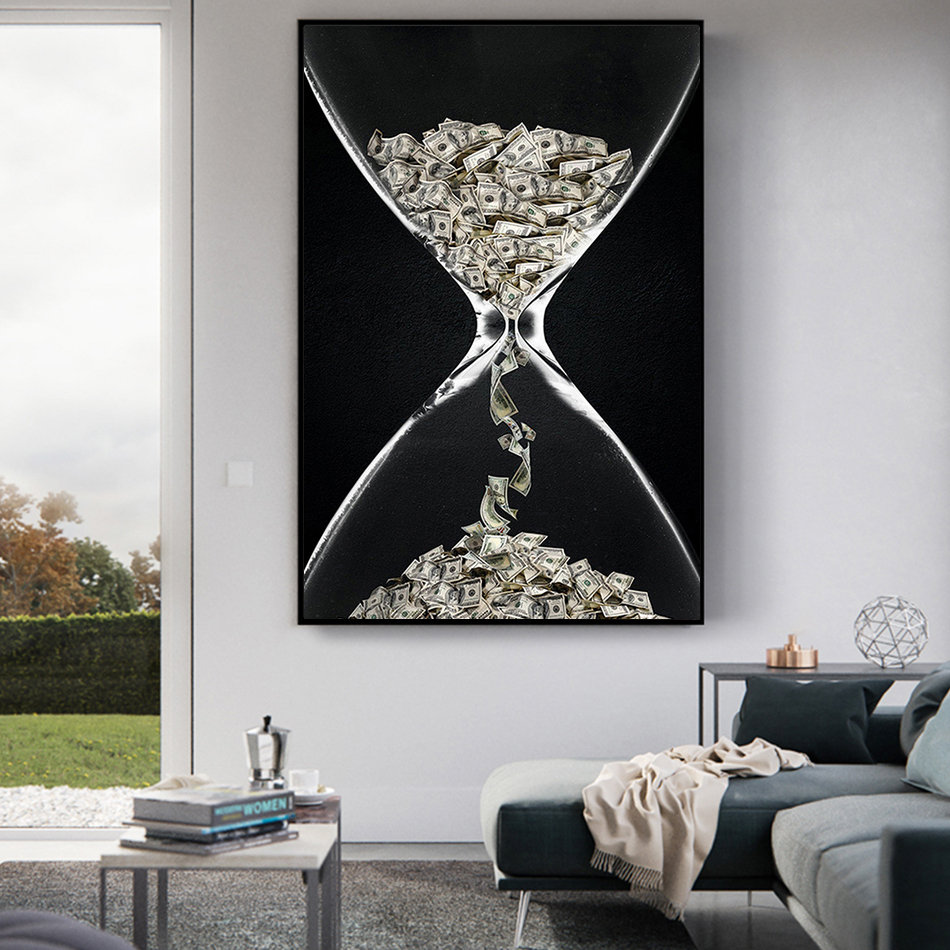 TIME is MONEY Motivation Canvas || Time Wall Art Motivation Canvas ...