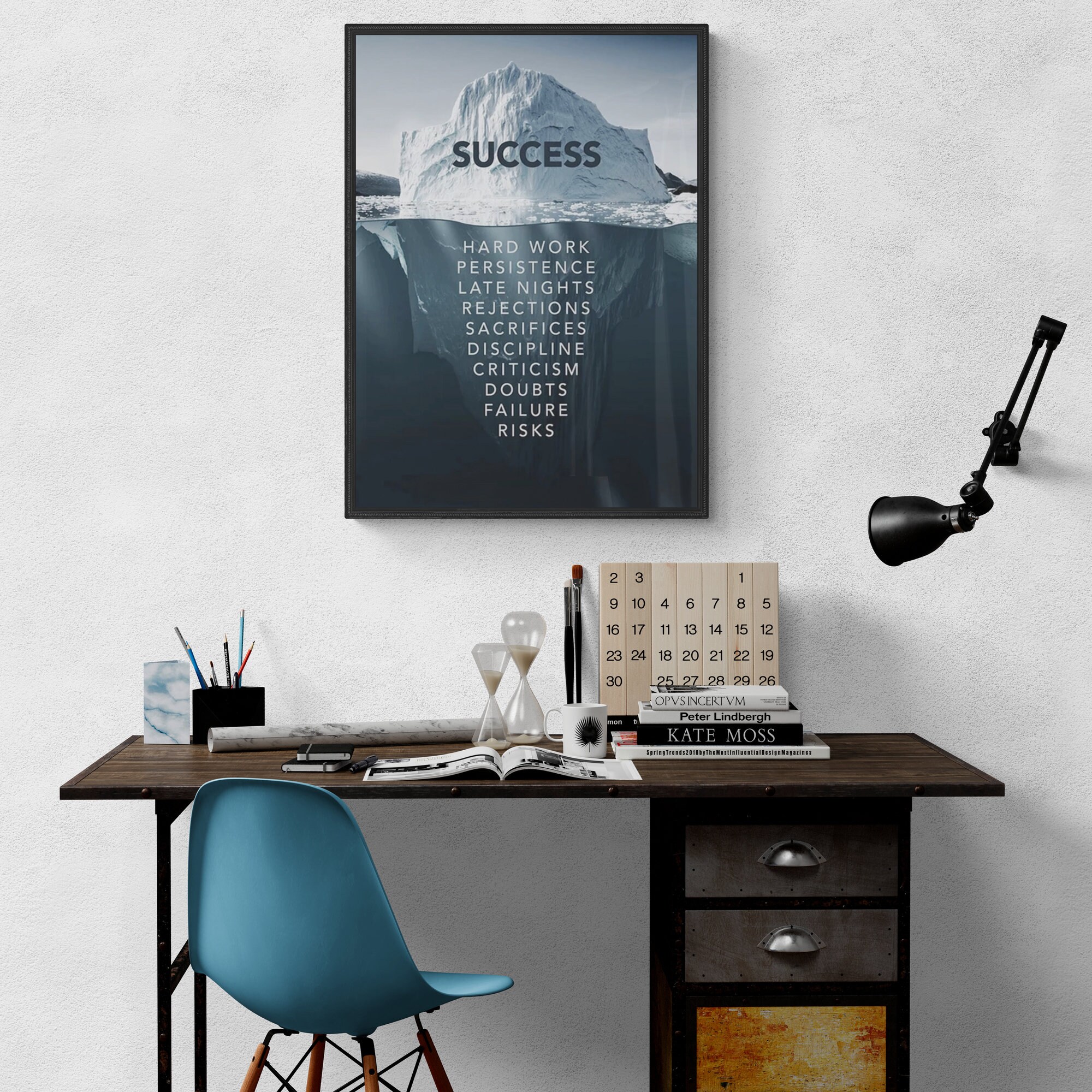 SUCCESS Motivation Canvas Wall Décor Motivation Canvas Ice Mountain ...