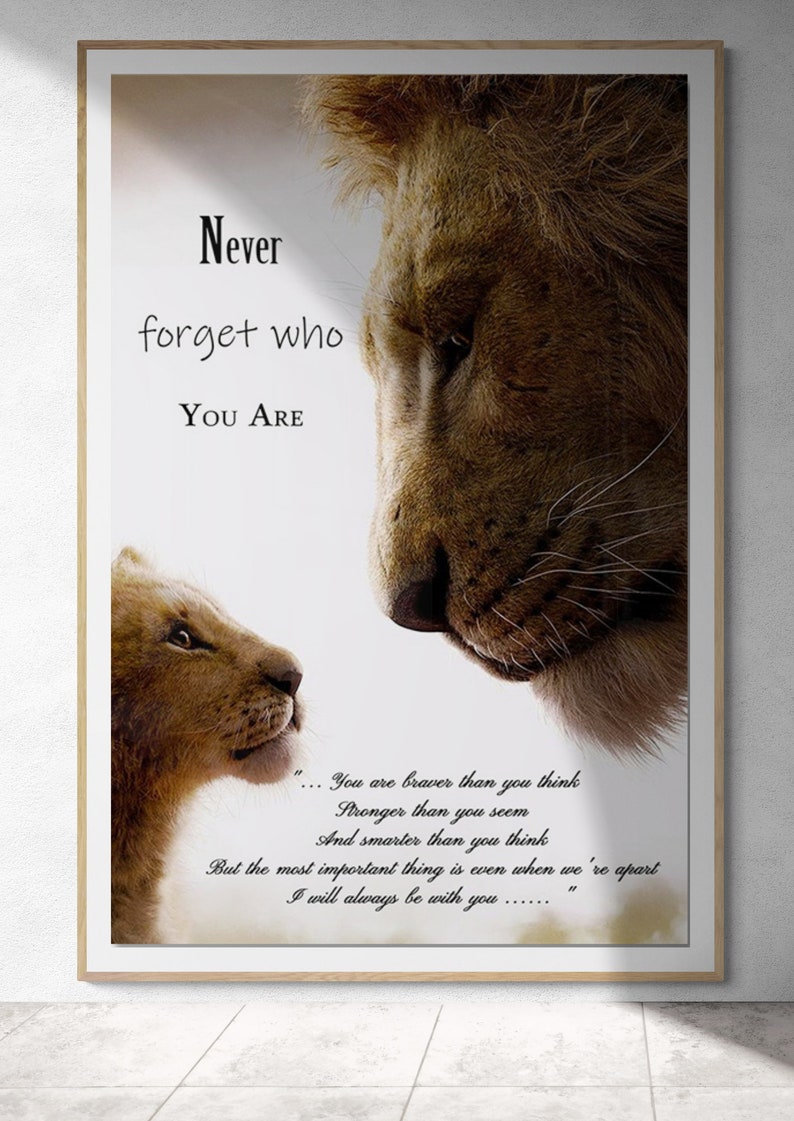 NEVER Forget Who You Are || Dad and Son LION Poster || Lion Motivation ...
