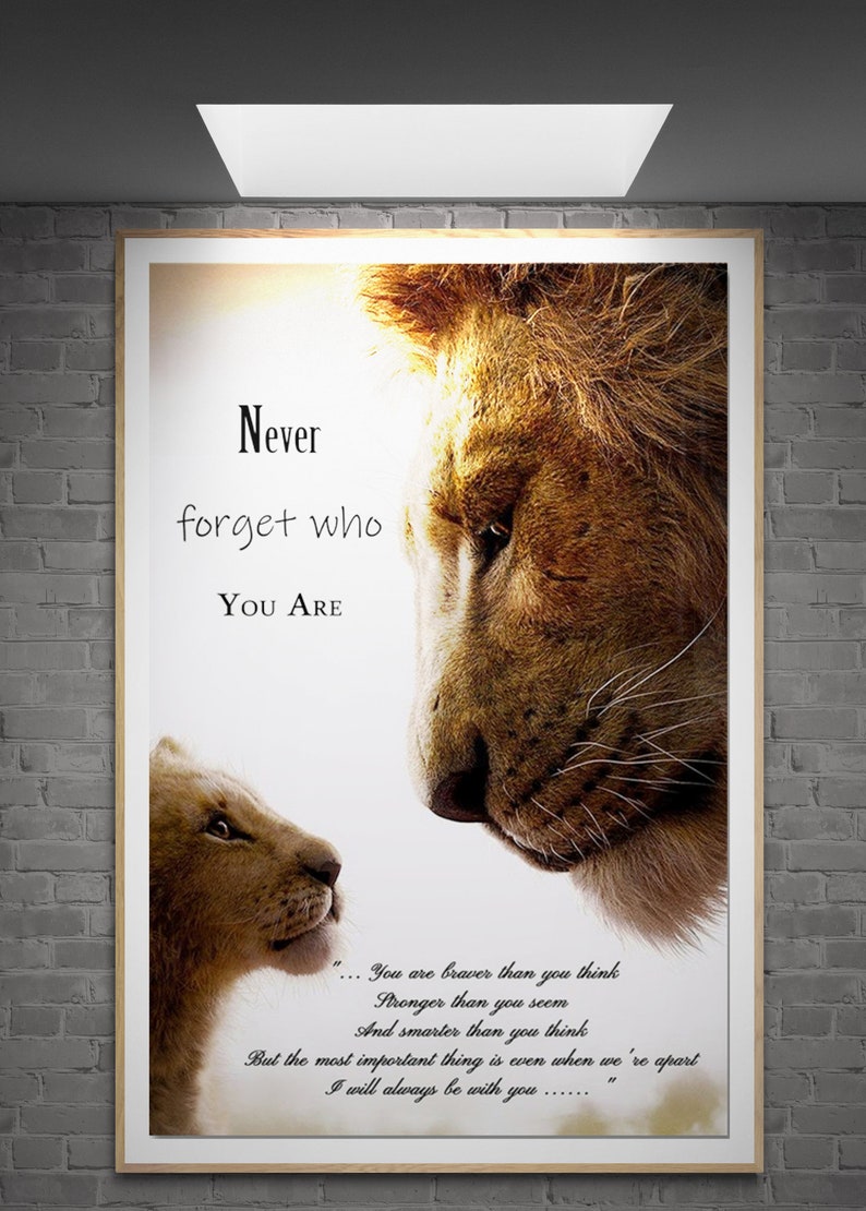NEVER Forget Who You Are || Dad and Son LION Poster || Lion Motivation ...