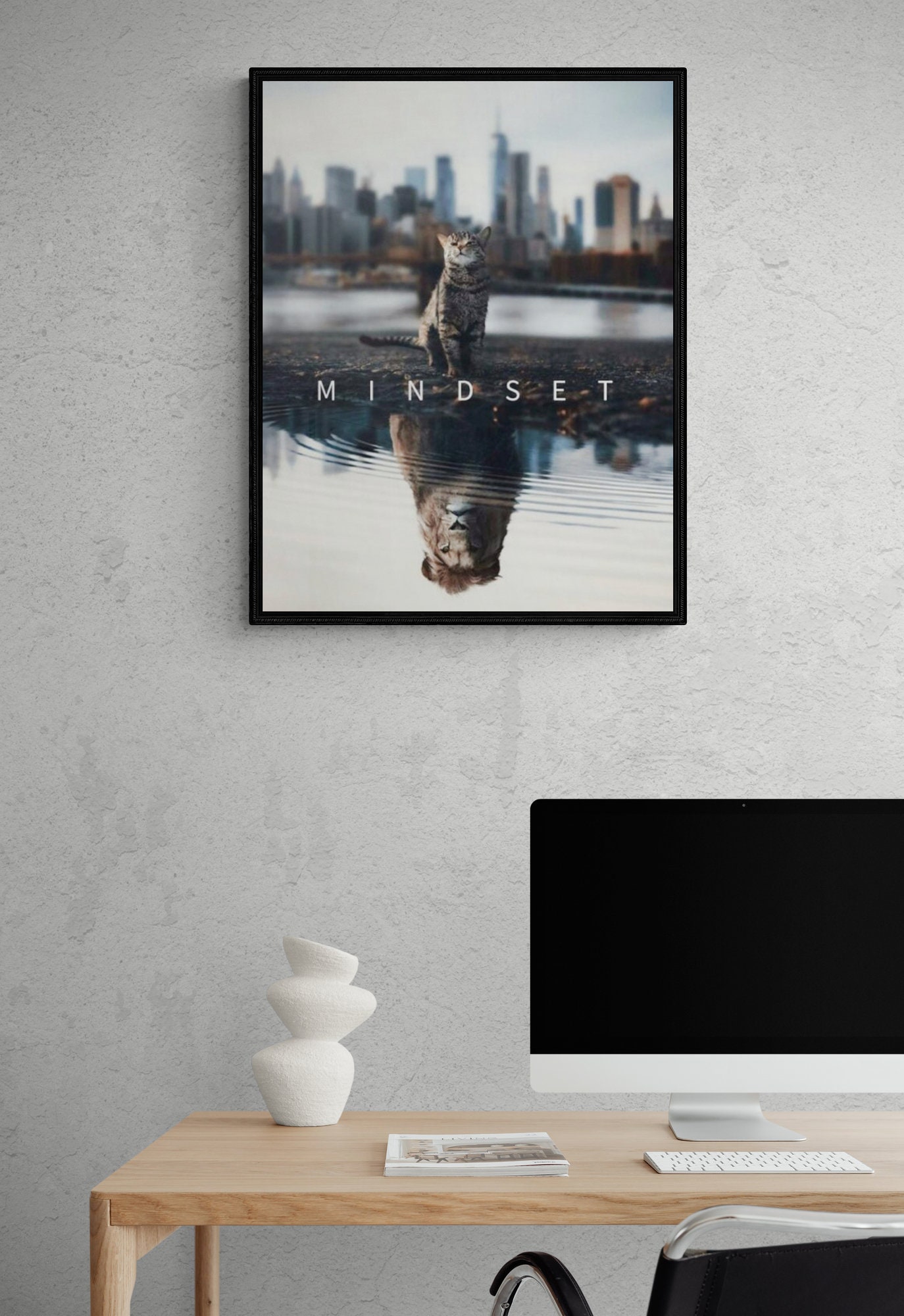 MINDSET is EVERYTHING || Lion and Cat Motivation Canvas || Lion and Cat ...