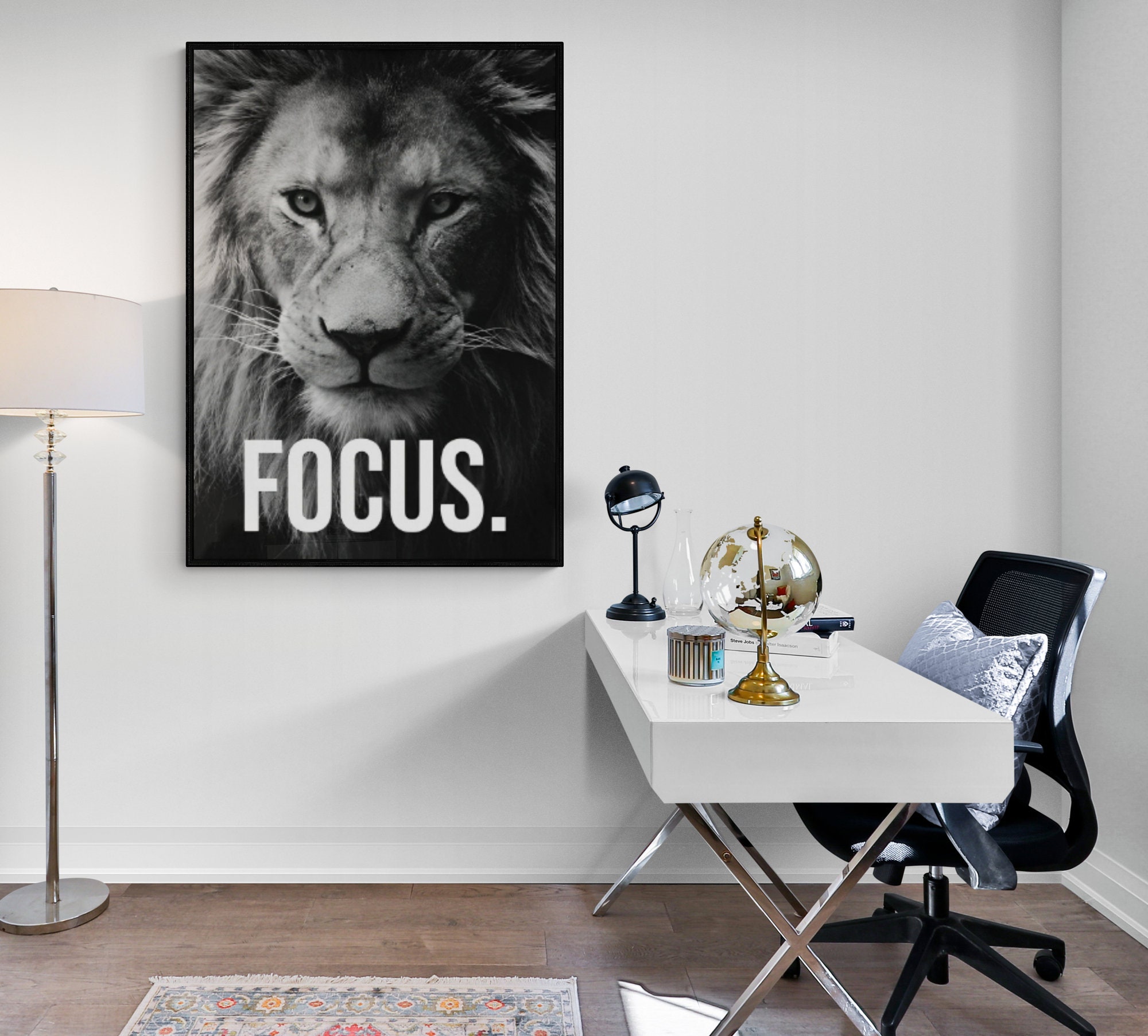 FOCUS Lion Motivation Canvas|| Lion Wall Art Canvas|| Lion Motivation ...