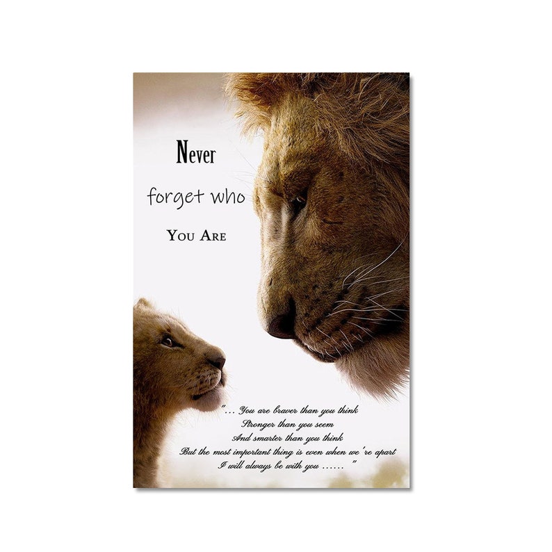 NEVER Forget Who You Are || Dad and Son LION Poster || Lion Motivation ...