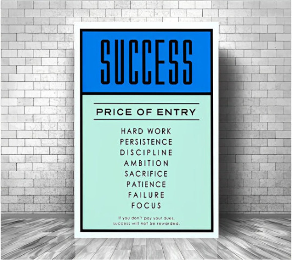 SUCCESS Price of Entry Motivation Canvas Monopoly - Etsy
