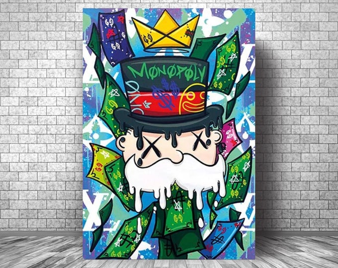 CASH is KING Monopoly Canvas Painting || Motivating Modern Wall Art ...