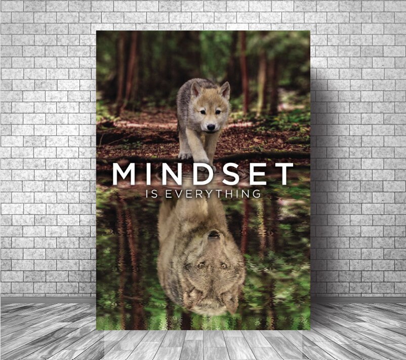 MINDSET is Everything Motivation Canvas WOLF Motivation Canvas Wolf ...