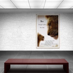 NEVER Forget Who You Are || Dad and Son LION Poster || Lion Motivation ...