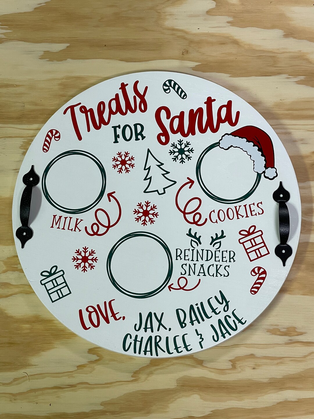 Santa Christmas Treat and Milk Platter - Etsy
